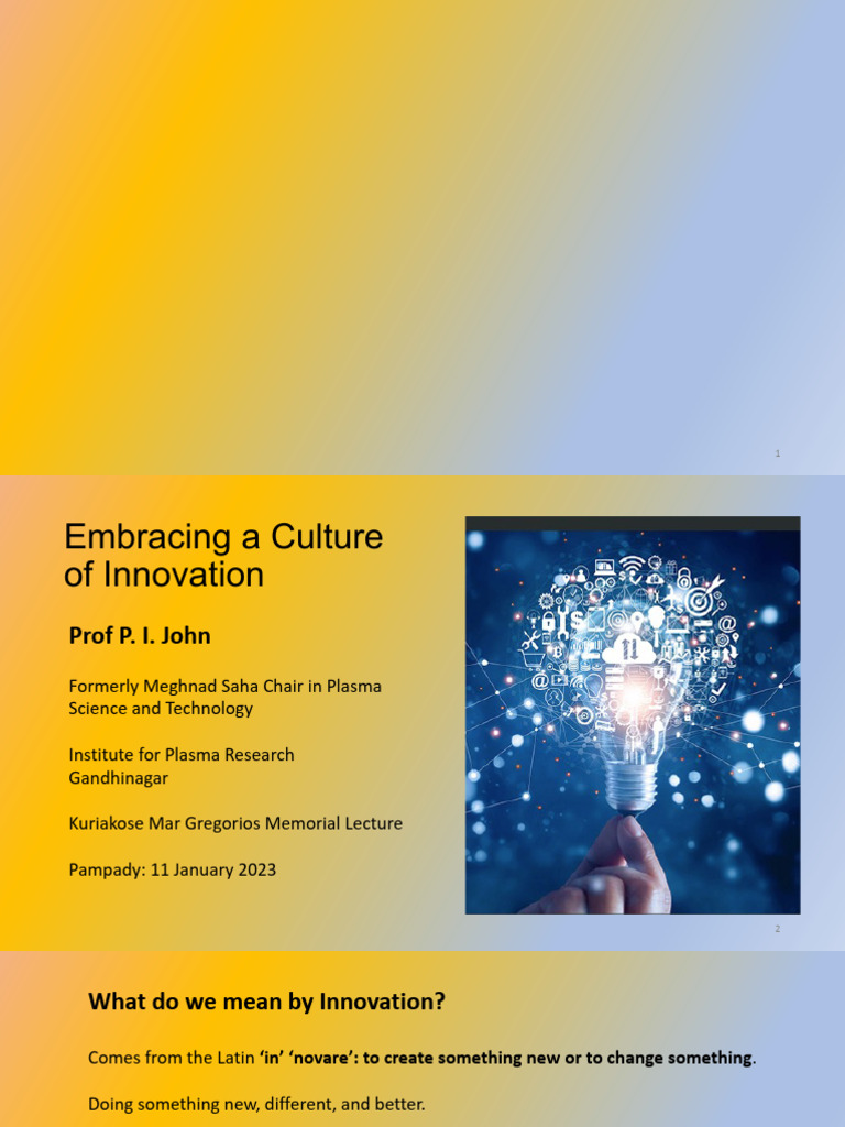 Pampady Talk | PDF | Innovation | Expert