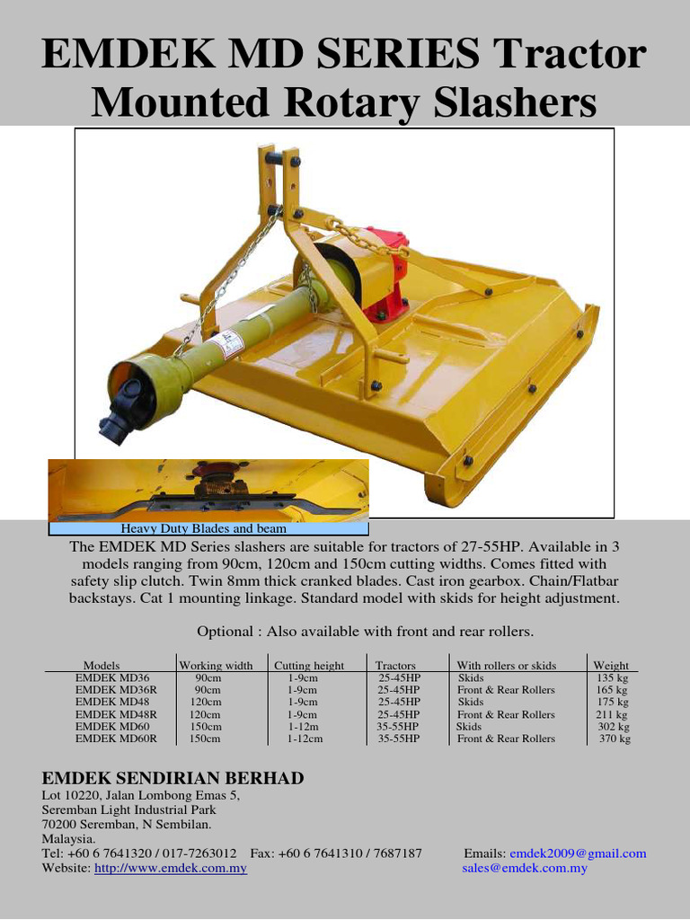 EMDEK MD Series Rotary Slashers | PDF