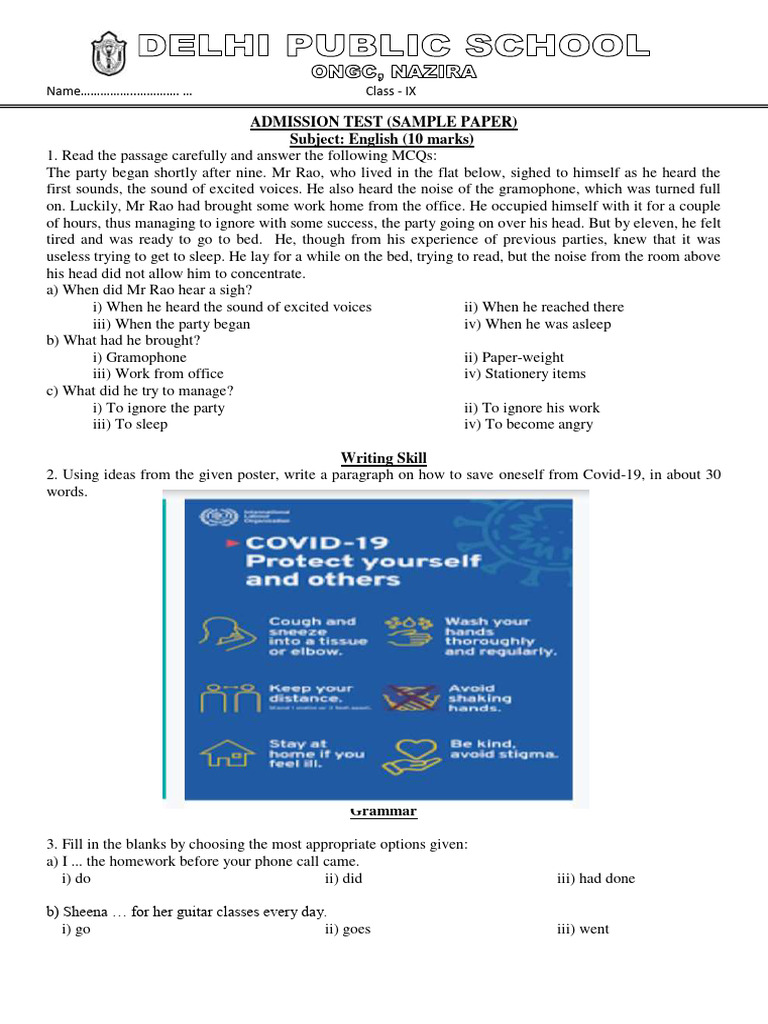 Sample Paper-9 | PDF