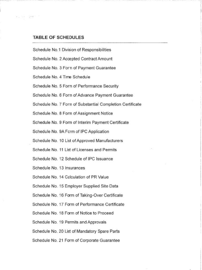 Schedules | PDF