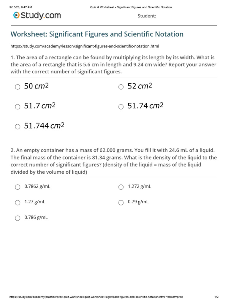 Worksheet SF | PDF