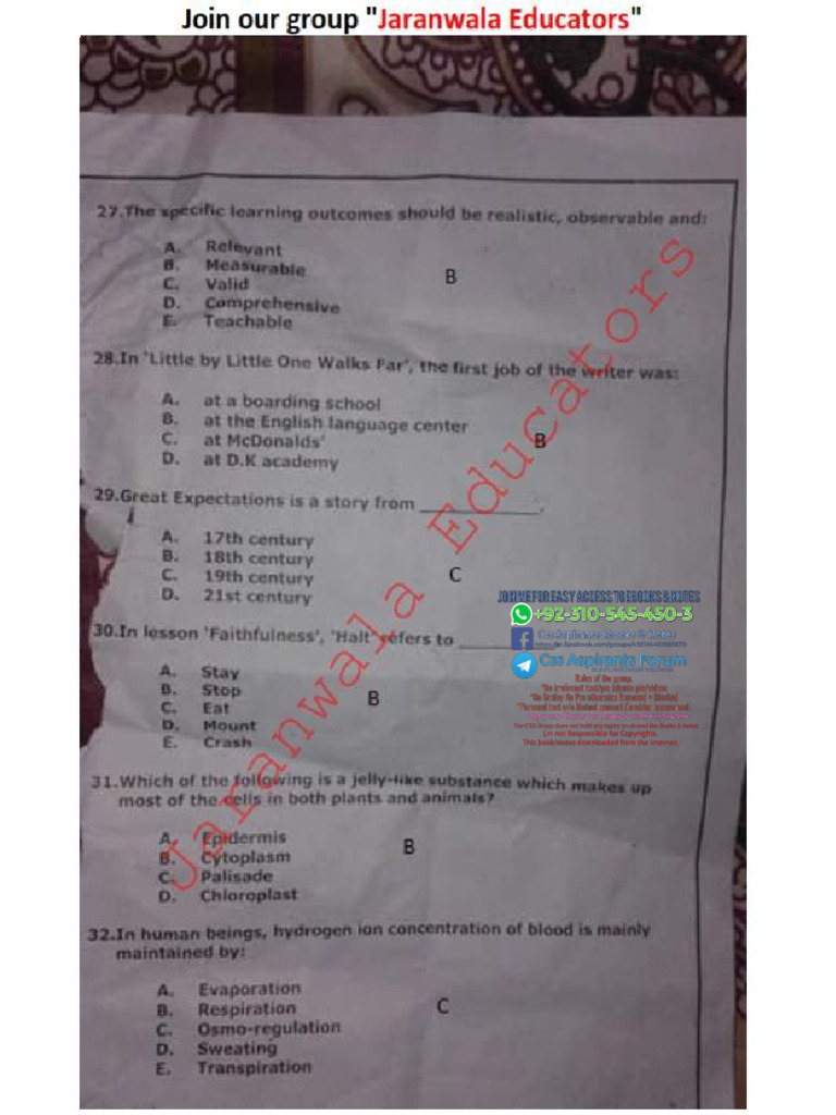 NTS Past Papers Educators | PDF