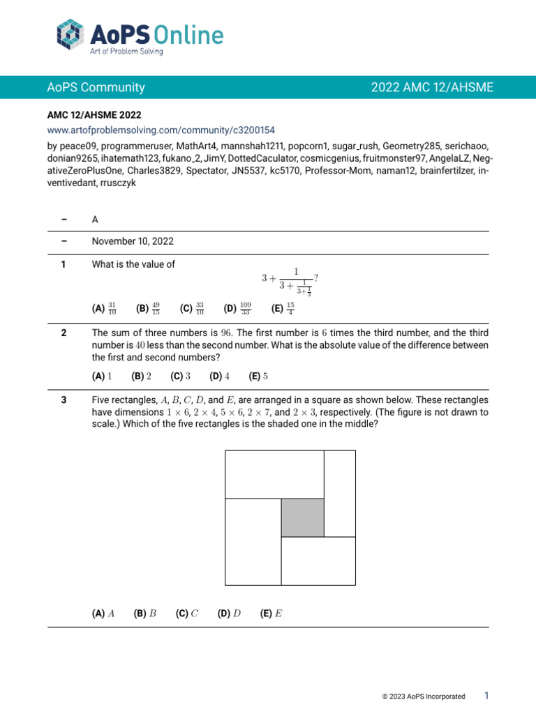Amc Osn Mtk Sma 2022 Pdf Logarithm Square Root