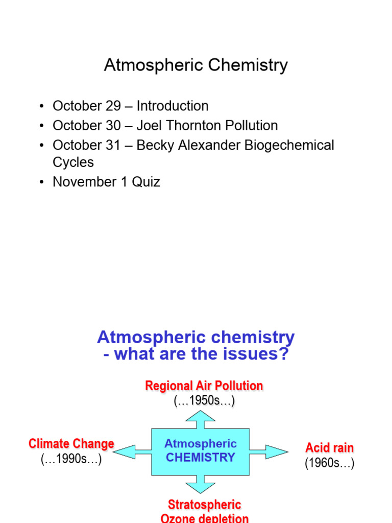 Atmospheric Chemistry I 2013 | PDF