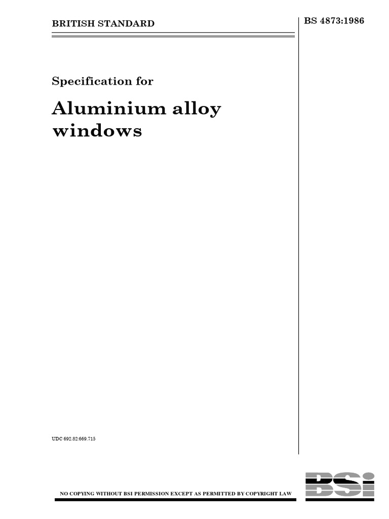 BS 4873 (Aluminium Alloy Windows) | PDF | Window | Corrosion