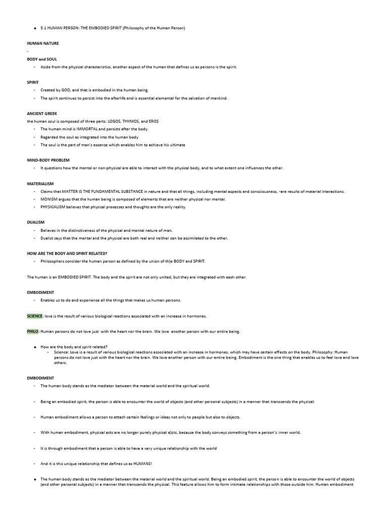 Embodiment | PDF | Soul | Mind–Body Problem