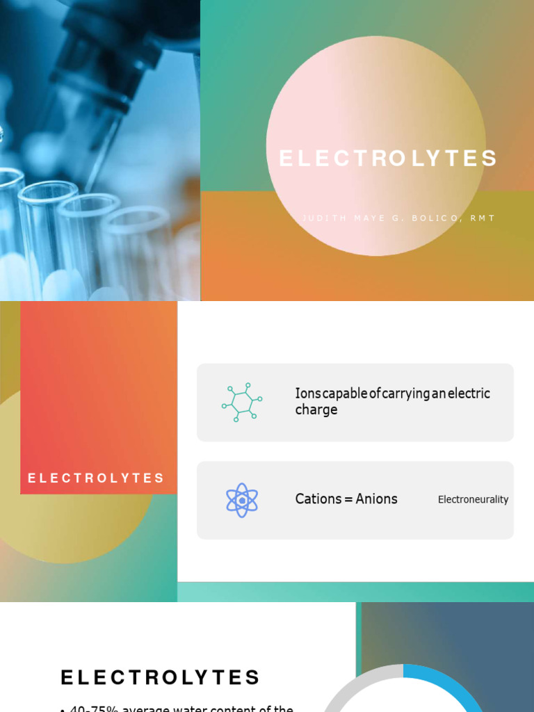 Electrolytes To Phosphorus PPTs | PDF | Sodium | Medical Specialties