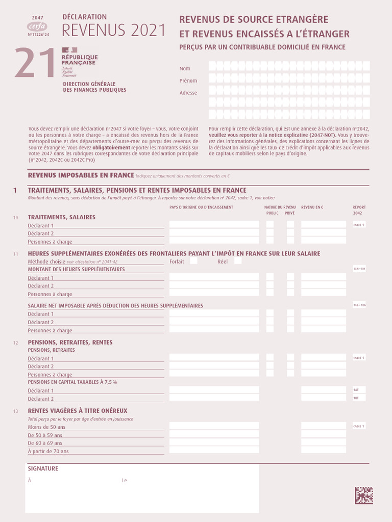 REVENUS 2021: Revenus de Source Etrangère Et Revenus Encaissés A L'Étranger | PDF