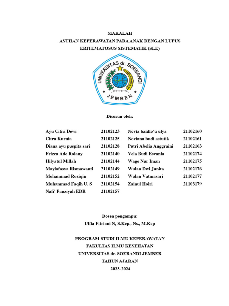 Kel 2 ASKEP SLE ANAK FIX | PDF