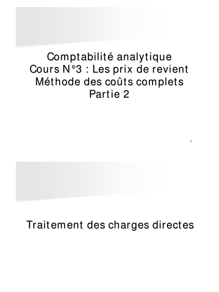 Compta Ana Cours 4 Cours 4 | PDF | Comptabilité analytique | Comptabilité
