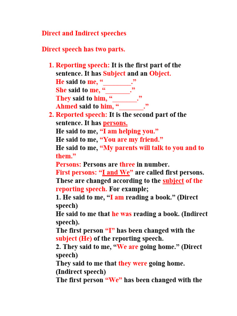 Direct and Indirect | Download Free PDF | Grammatical Tense | Syntax