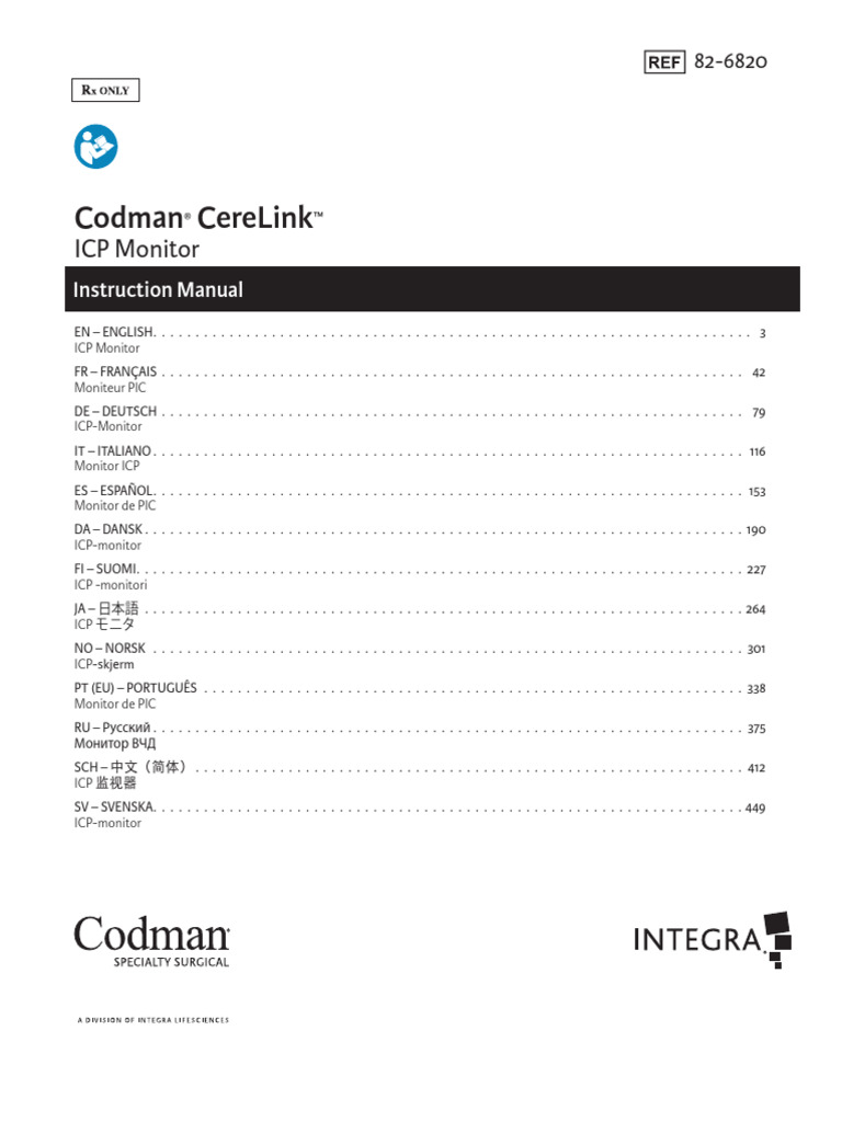 Codman ICP Monitor | PDF | Electrical Connector | Electrical Engineering