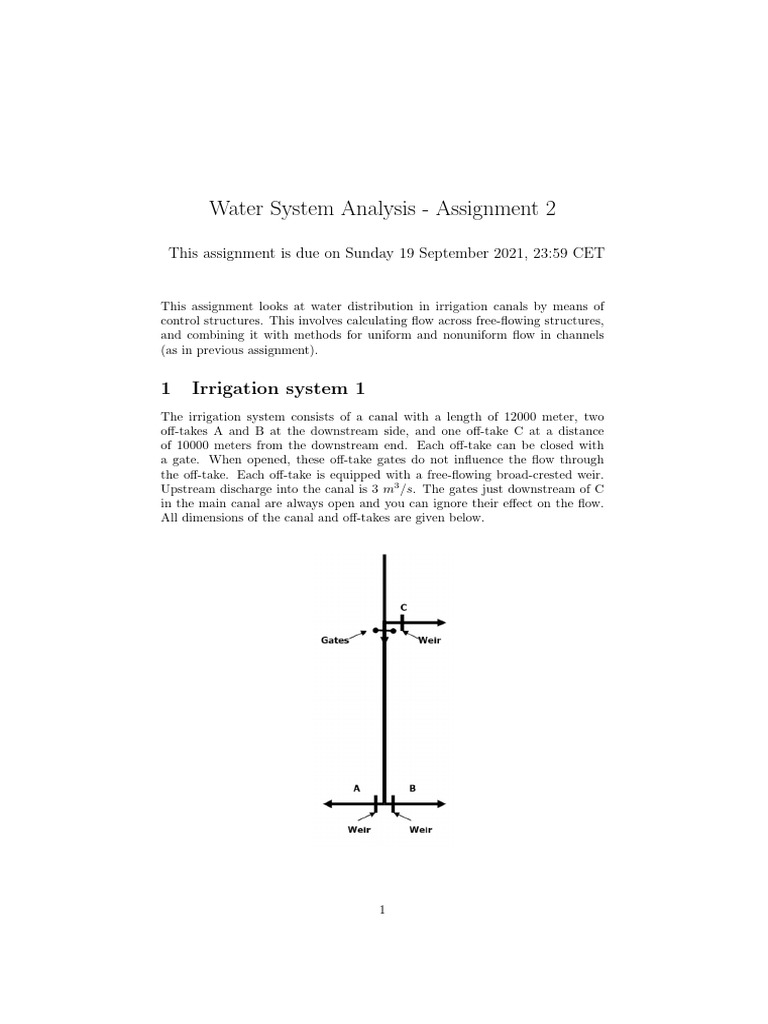 Water System Analysis TU Delft - Assignment2 | PDF