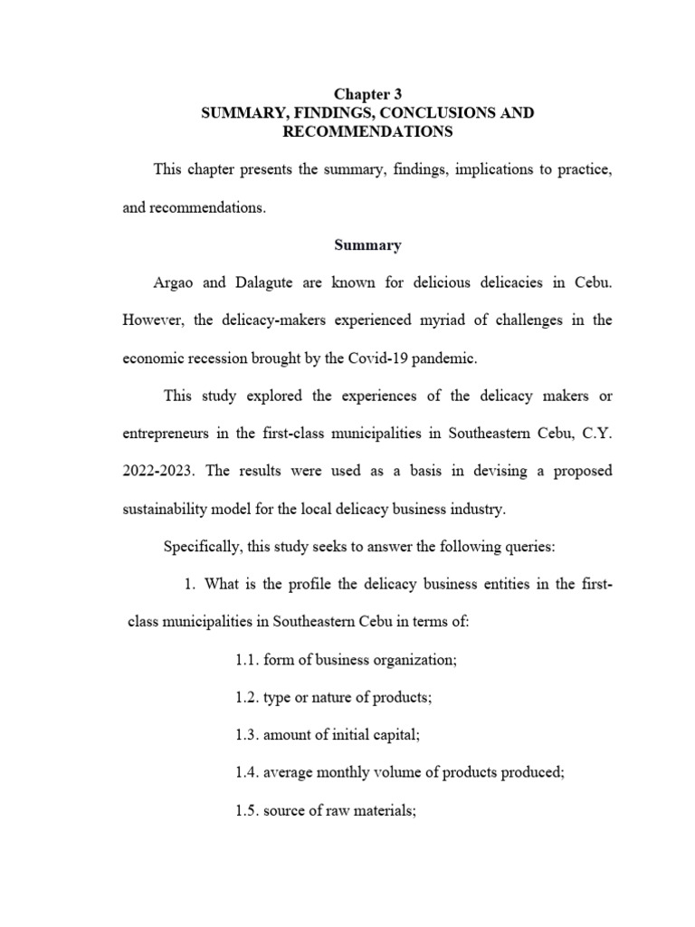 10 Chapter 3 Summary Findings and Conclusion | PDF 10 Chapter 3 Summary Findings and Conclusion | PDF