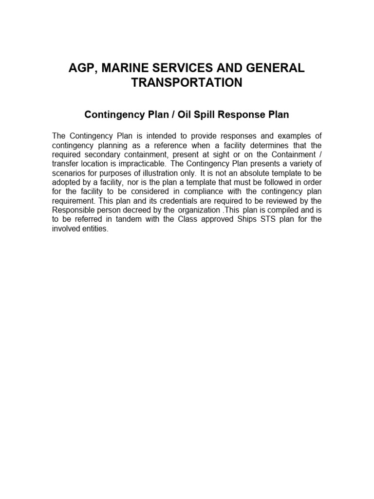 AGP Contingency Plan | PDF | Risk | Risk Management