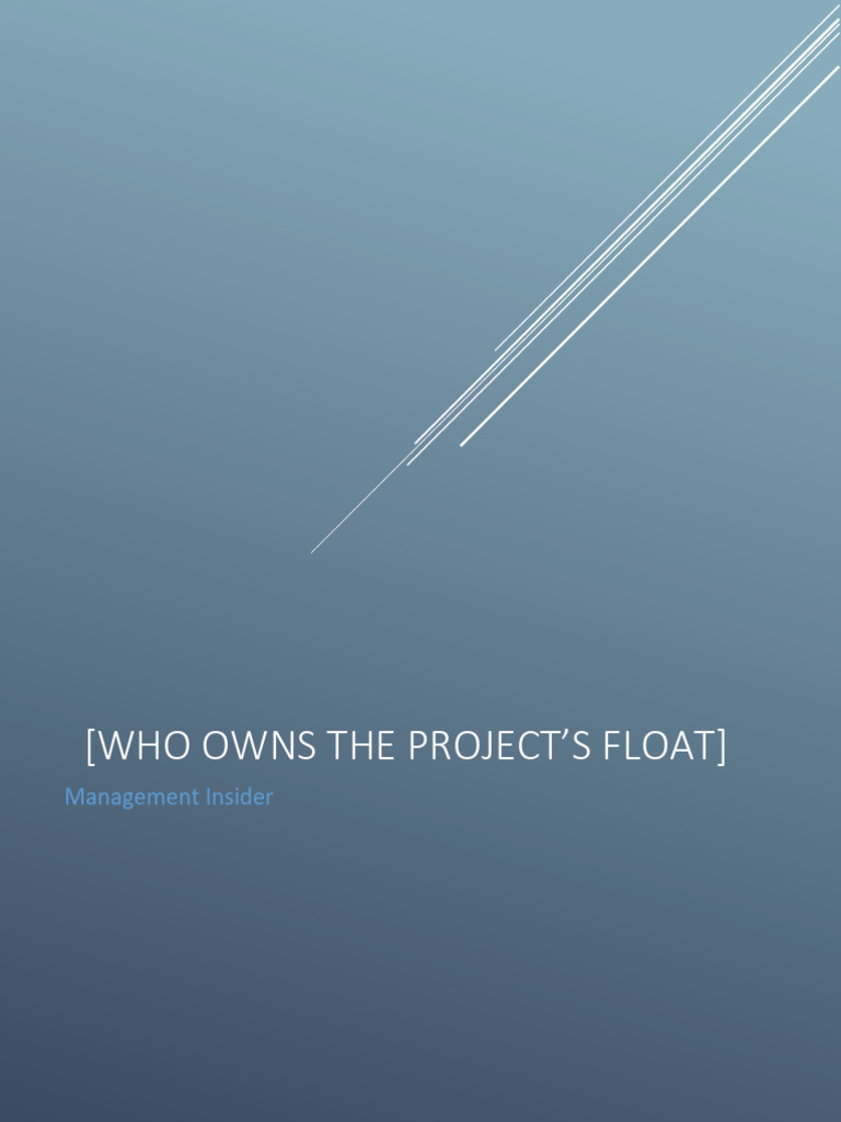 Who Owns The Project Float | PDF | Employment | Risk