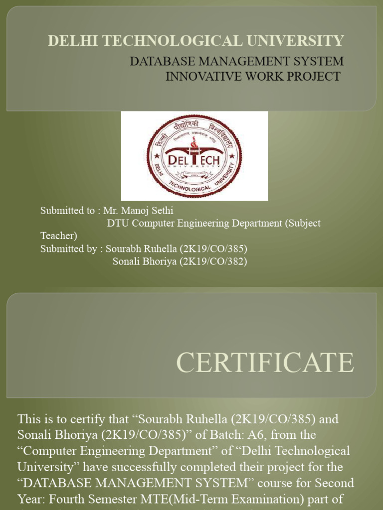 DBMS Project Final | PDF | Databases | Information Technology DBMS Project Final | PDF | Databases | Information Technology