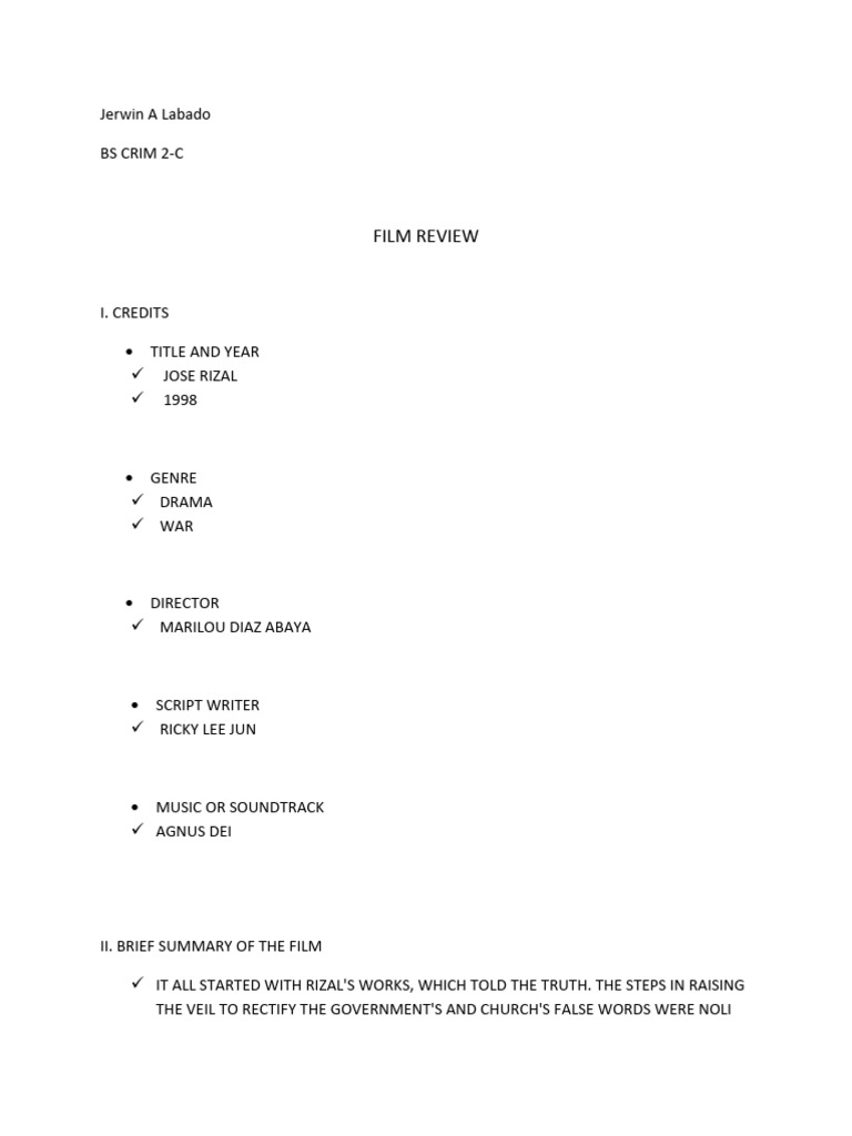 Film Review | PDF | Philippines