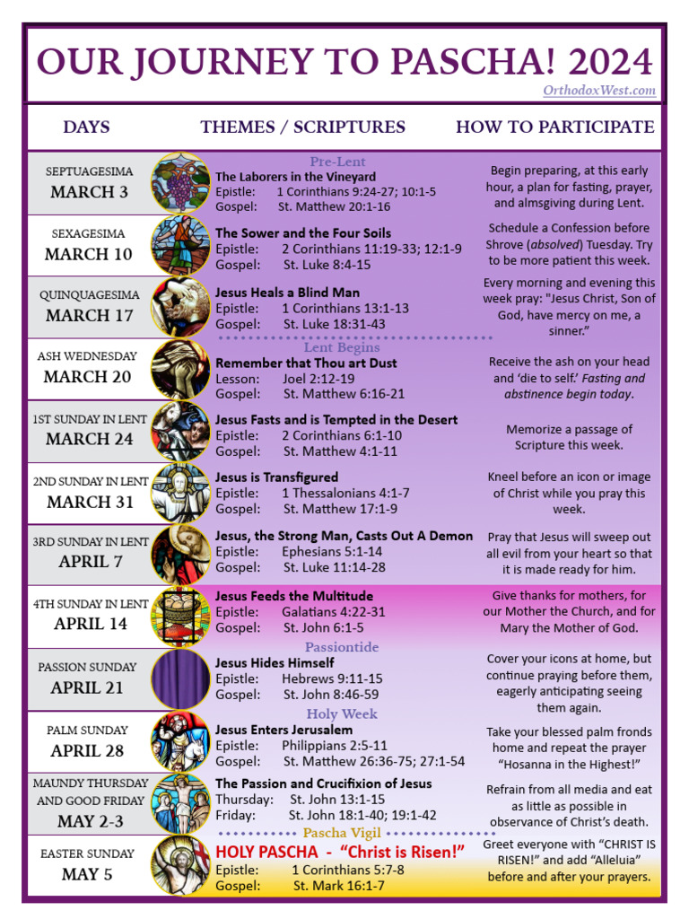 Journey To Pascha 2024 - Western Rite | PDF | Lent | Jesus
