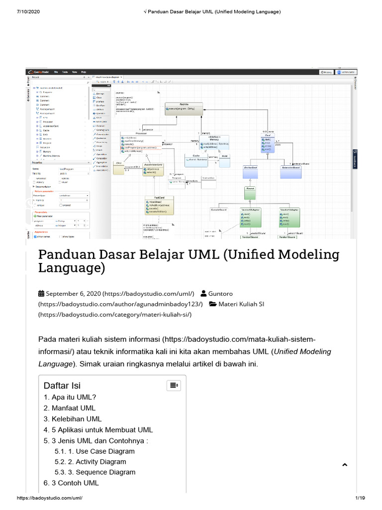 Panduan Dasar Belajar UML (Unified Modeling Language) | PDF