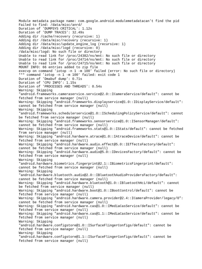5 15 Dumpstate - Log 24294 | PDF | Computer Hardware | System Software