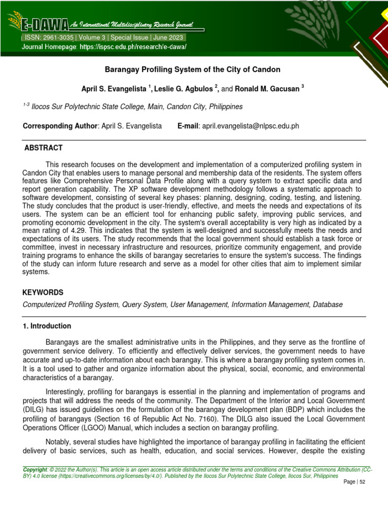 52-60.barangay Profiling System of The City of Candon | PDF | Usability ...