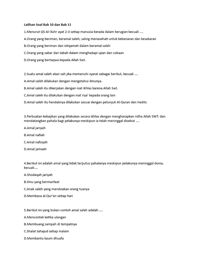 Latihan Soal Bab 10 Dan Bab 11 | PDF