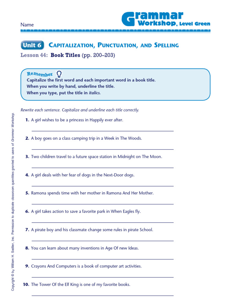 GWG3 Additional Practice U6 L44 | PDF