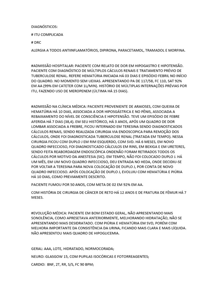 Evolucao - Jose Elizeu | PDF | Rim | Aparelho geniturinário