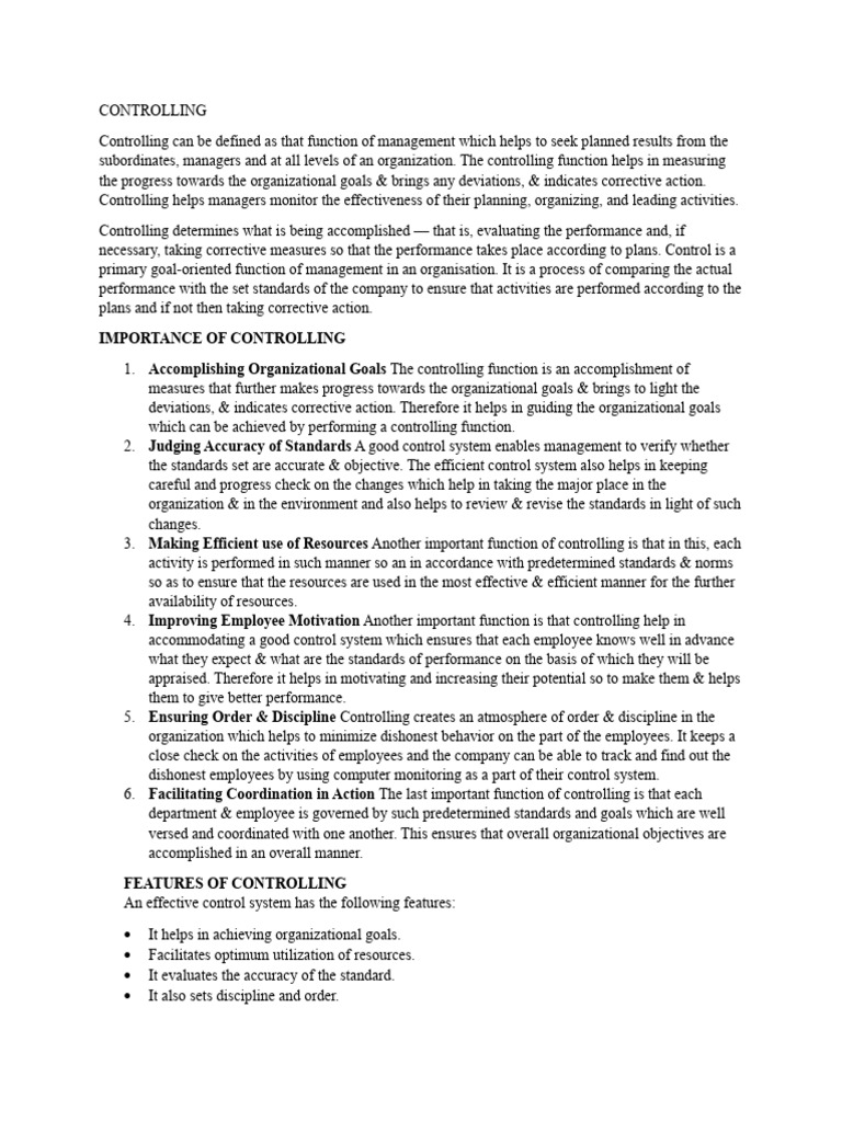 Controlling | PDF | Audit | Internal Audit