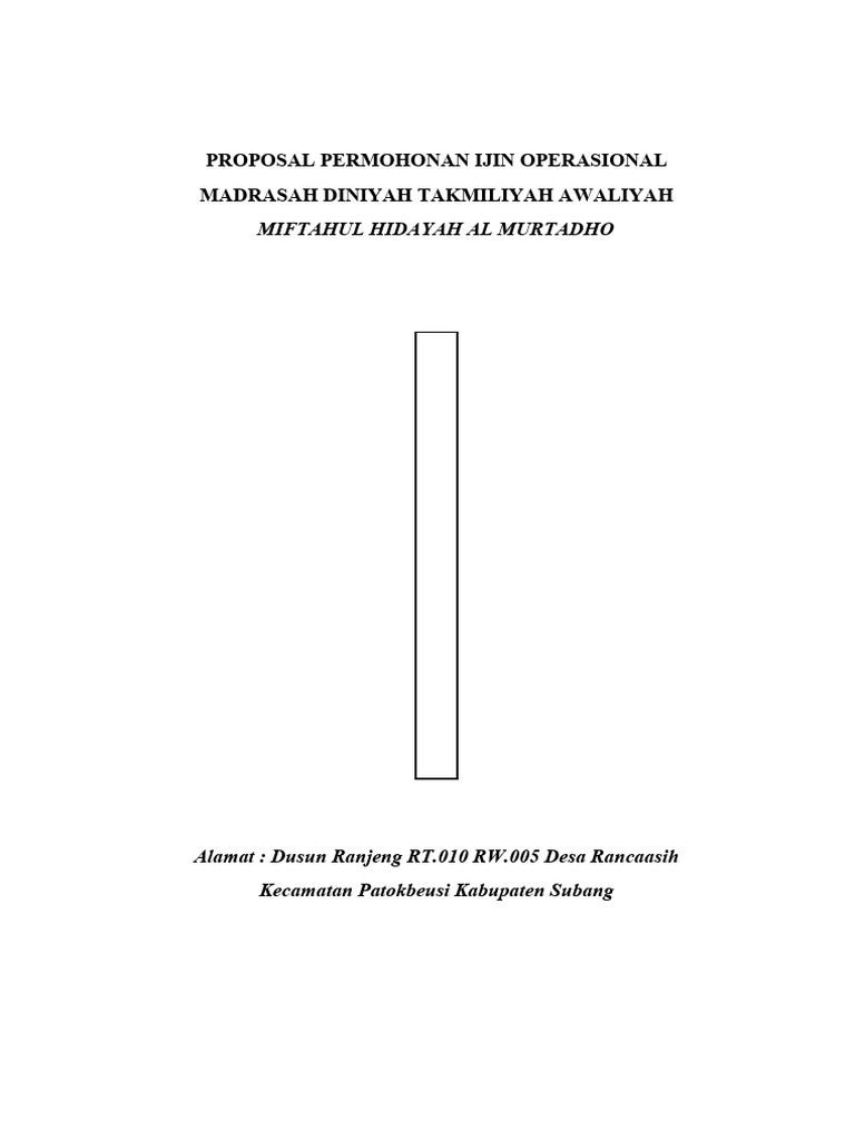 Proposal Permohonan Ijin Operasional Mdta | PDF | Bisnis