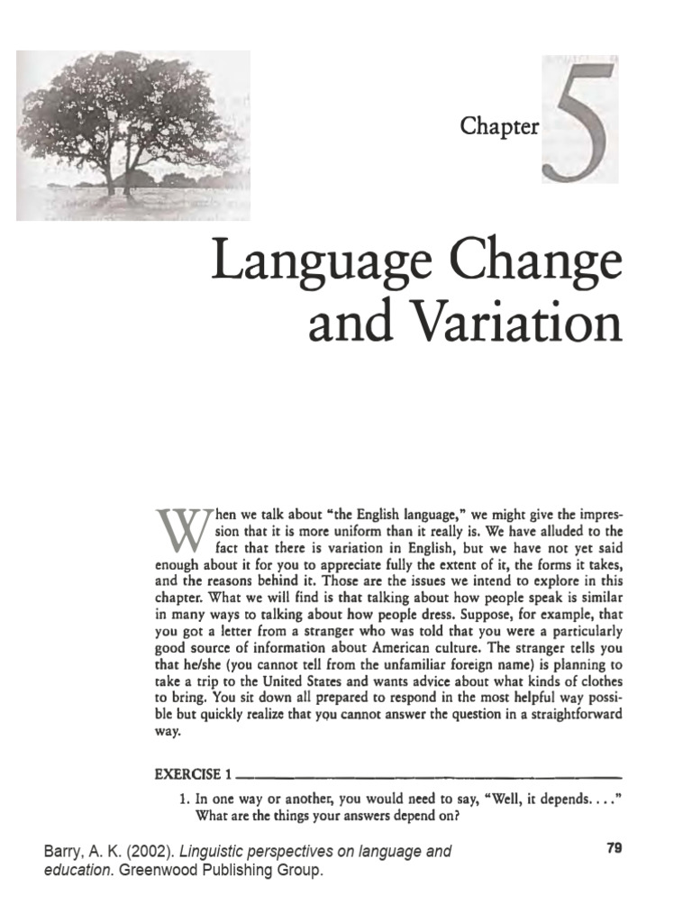 Language Change and Variation in English | PDF | English Language ...