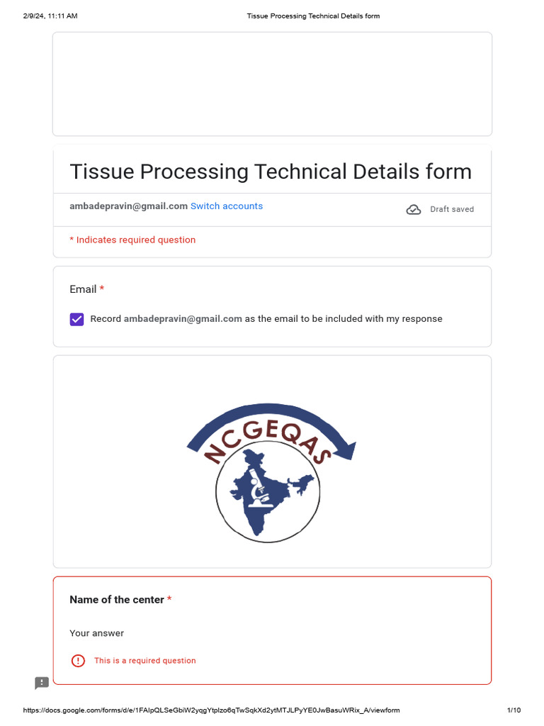Tissue Processing Technical Details Form | PDF | Staining | Microscopy