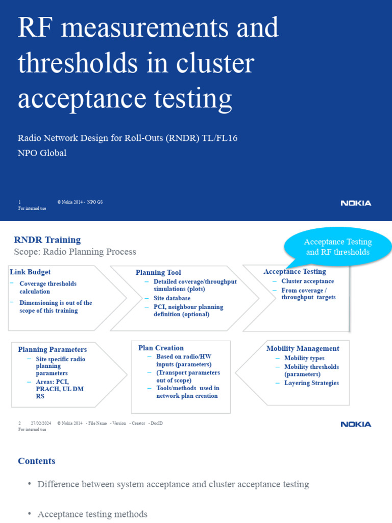 4 - Acceptance Testing RF Thresholds | PDF