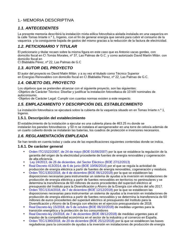 MTD - EERR - V2 David-4-1 | PDF | Fotovoltaica | Energía solar