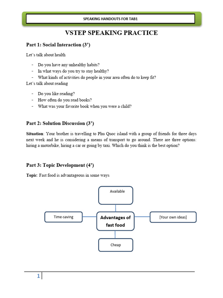 Speaking Handout4. ExamPractice | PDF