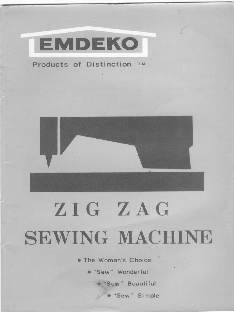 Emdeko JA21 (Variation) Sewing Machine Instruction Manual | PDF ...