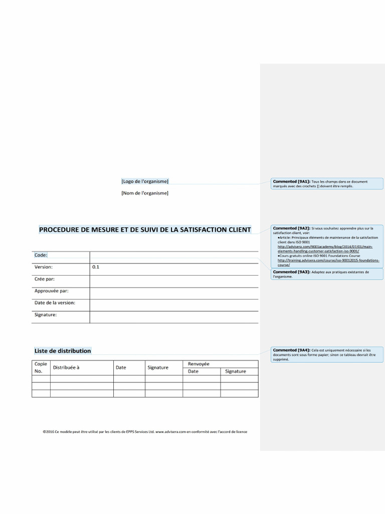 14 Procedure de Mesure Et de Suivi de La Satisfaction Client Premium FR ...