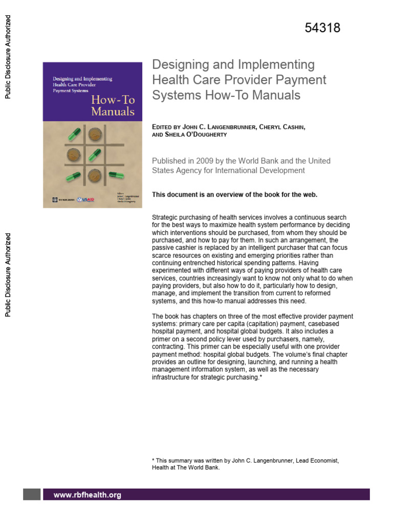 World Bank Document - 543180BRI0Box31ymentMethodsoverview | PDF