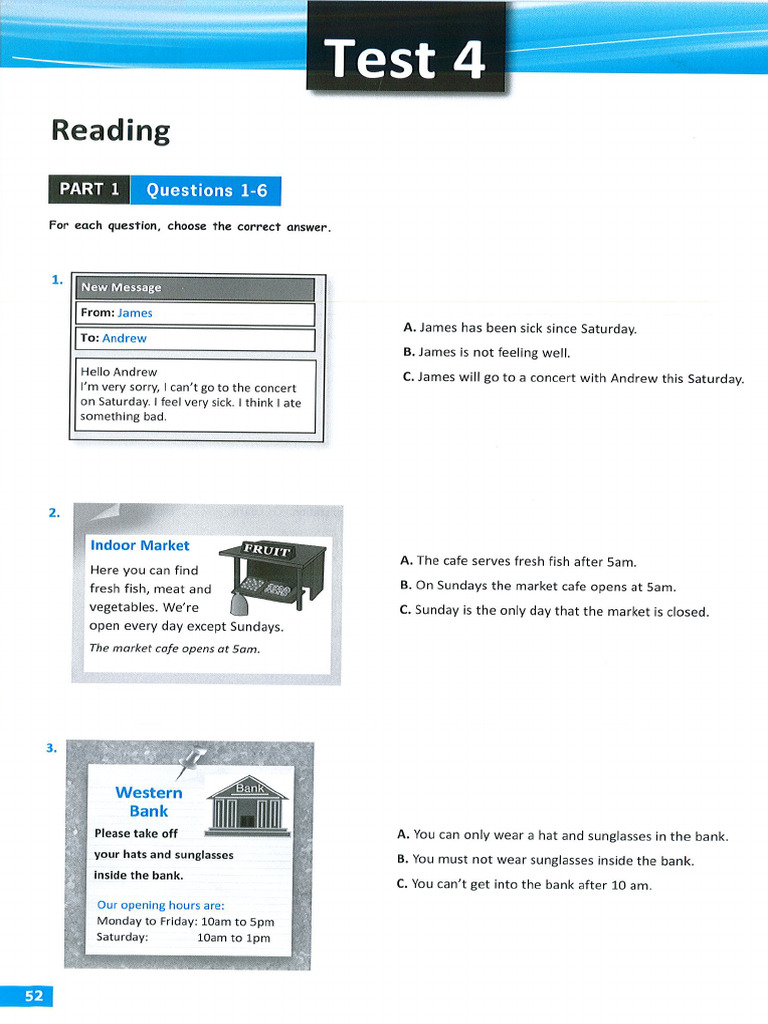 KET 4 读写 | PDF