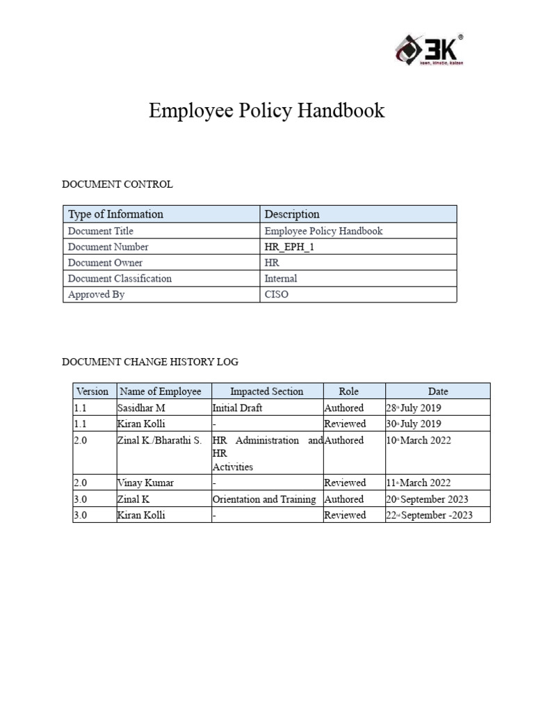 Employee Policy Handbook Overview | PDF | Sexual Harassment | Non ...