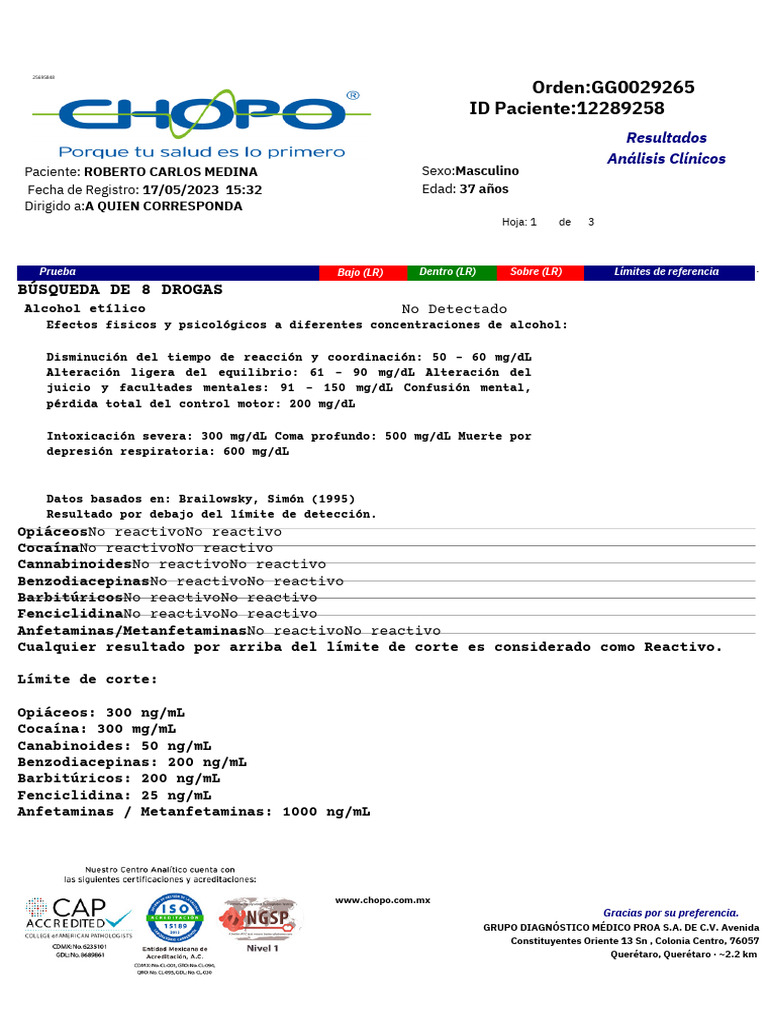 Doping Chopo | PDF | Especialidades Medicas | Medicina CLINICA