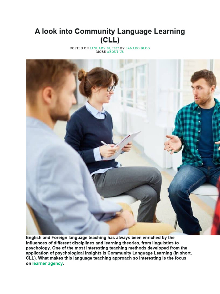 A Look Into Community Language Learning | PDF | Language Education ...