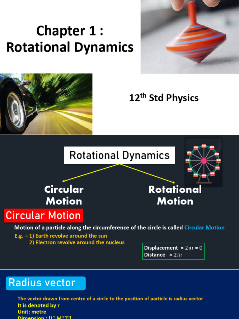 Rotational Dynamics: 12 STD Physics | PDF | Rotation Around A Fixed Axis | Torque