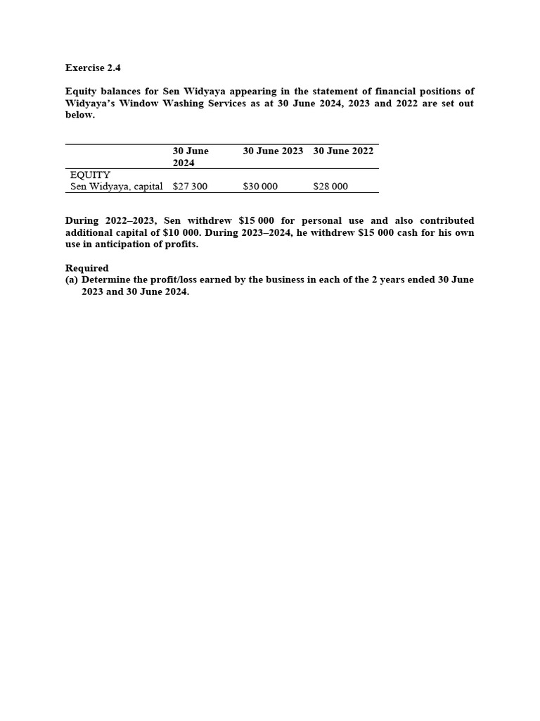 Chapter 2 Tutorial Questions | PDF | Expense | Equity (Finance)