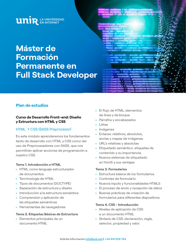 Master Full Stack Developer Programa Completo | PDF | HTML | Bases de datos