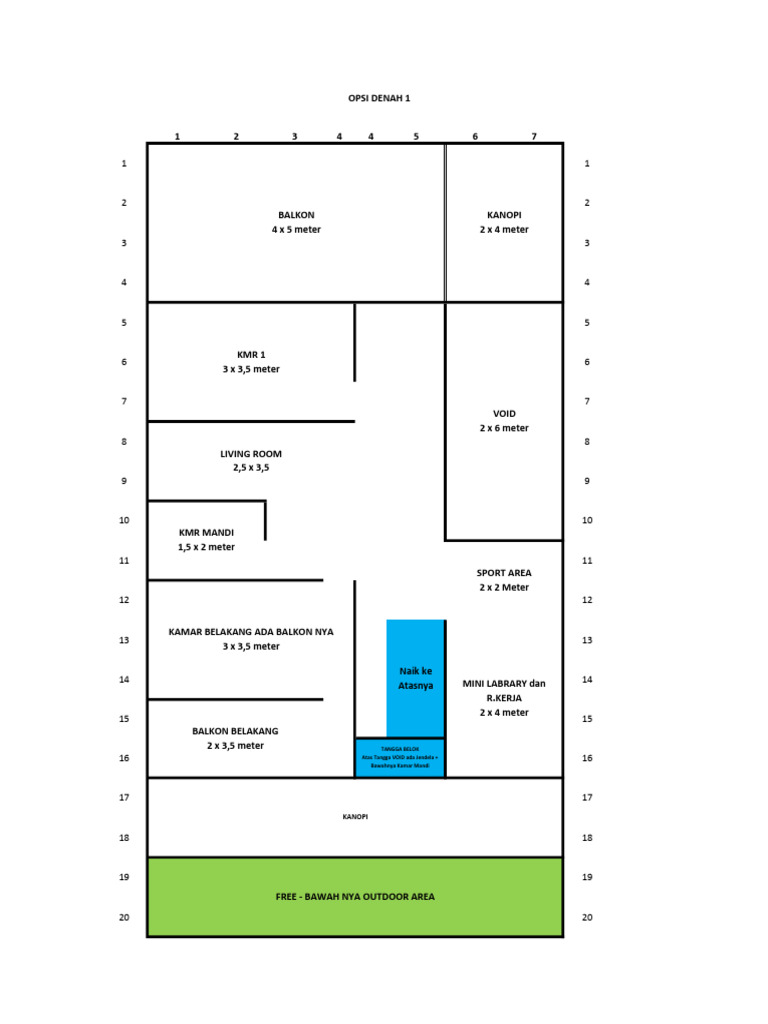 Denah LT 2 - Opsi 1 | PDF