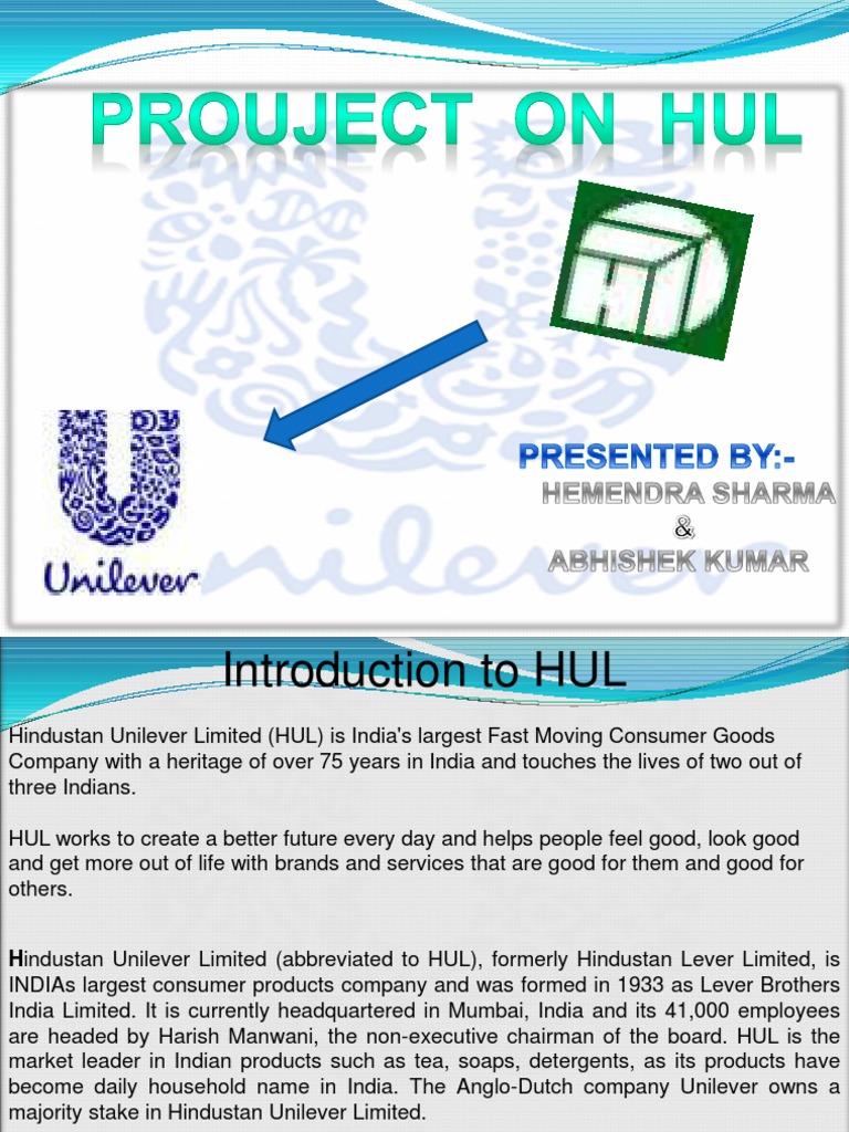 Intro of Hul | PDF | Unilever | Foods