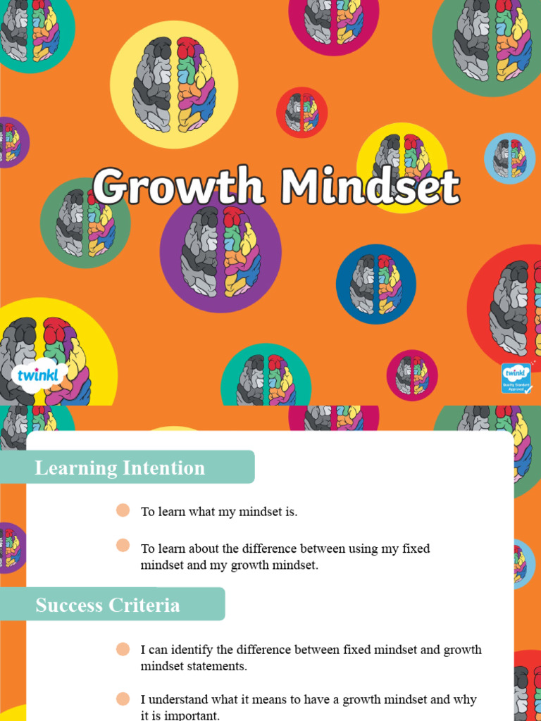 Au T 1635561343 F 2 Growth Mindset Powerpoint - Ver - 1 | PDF | Mindset | Cognition