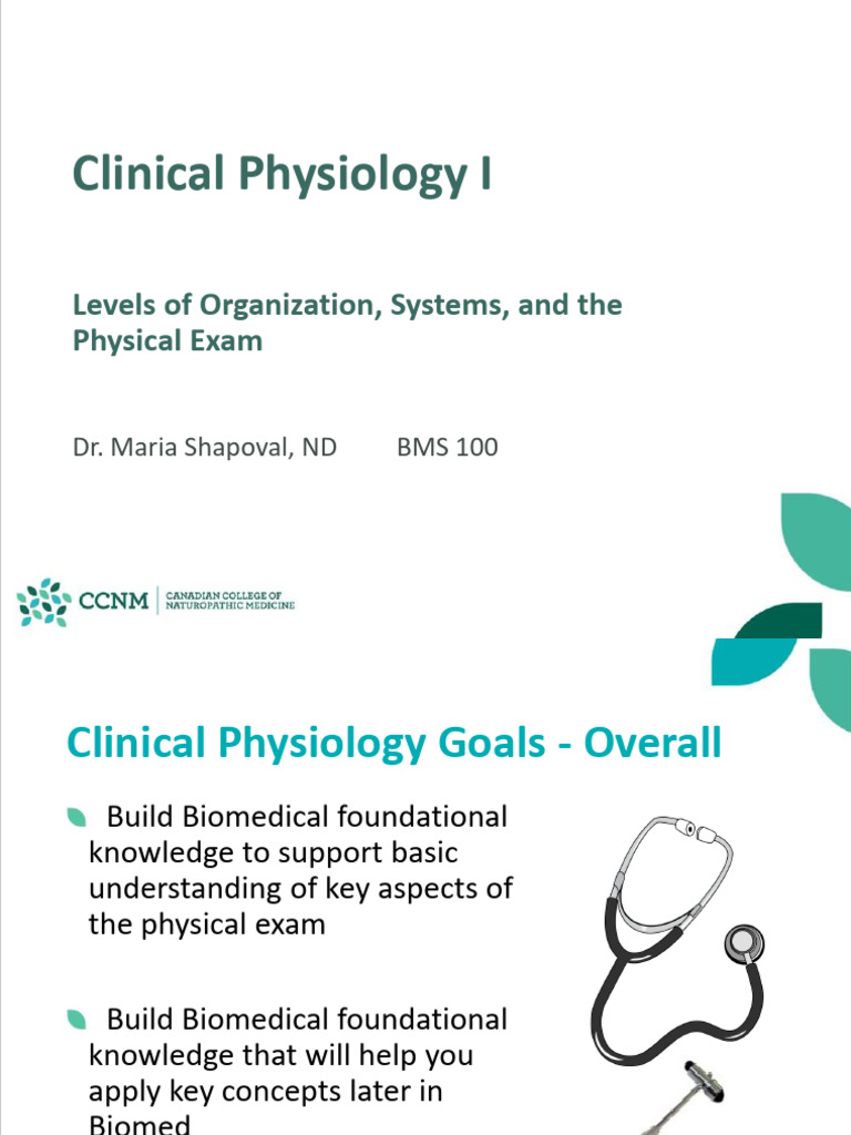 CP1 - Levels of Organization, Systems, and The Physical Exam | PDF